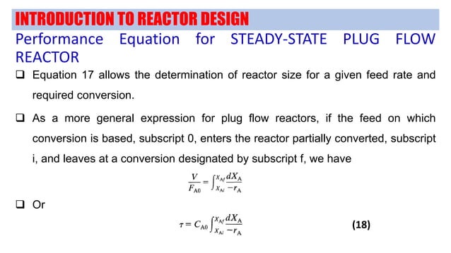 Plug Flow Reactor | PPTX | Chemistry | Science