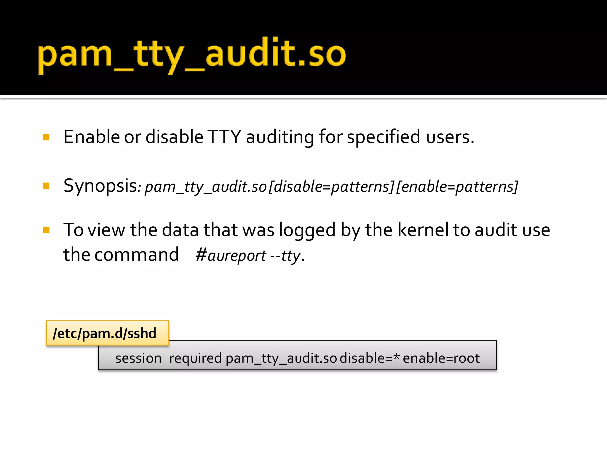 Pluggable Authentication Modules Ppt