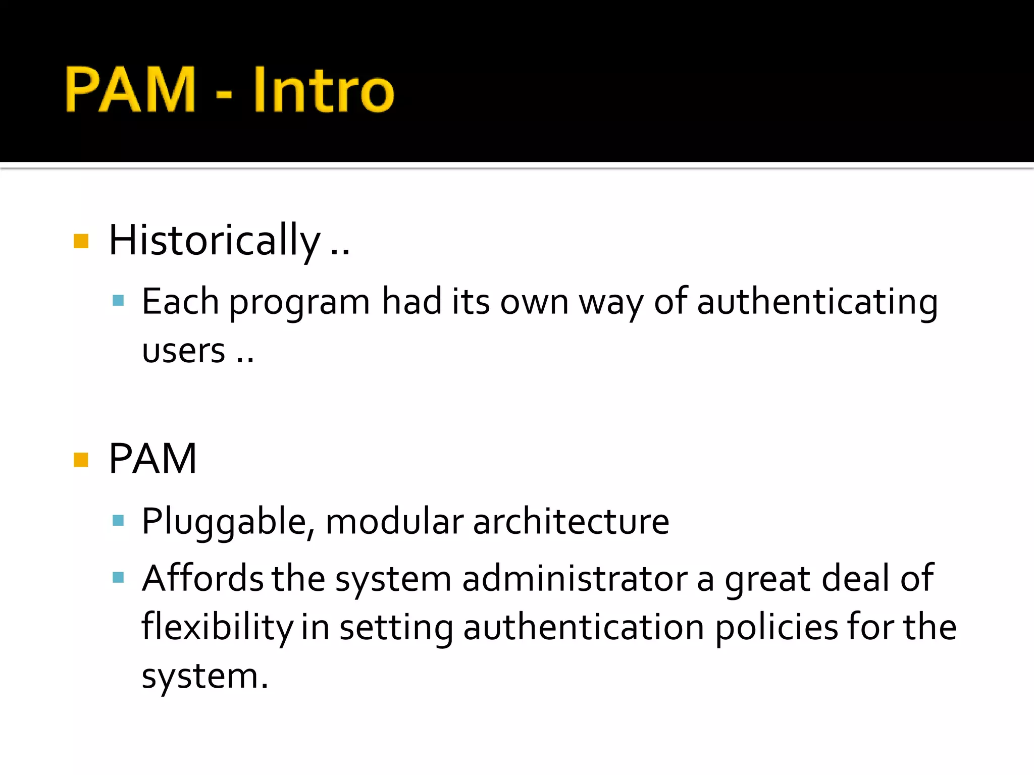 Pluggable authentication modules | PPT