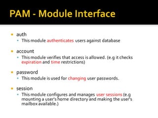 Pluggable authentication modules | PPT