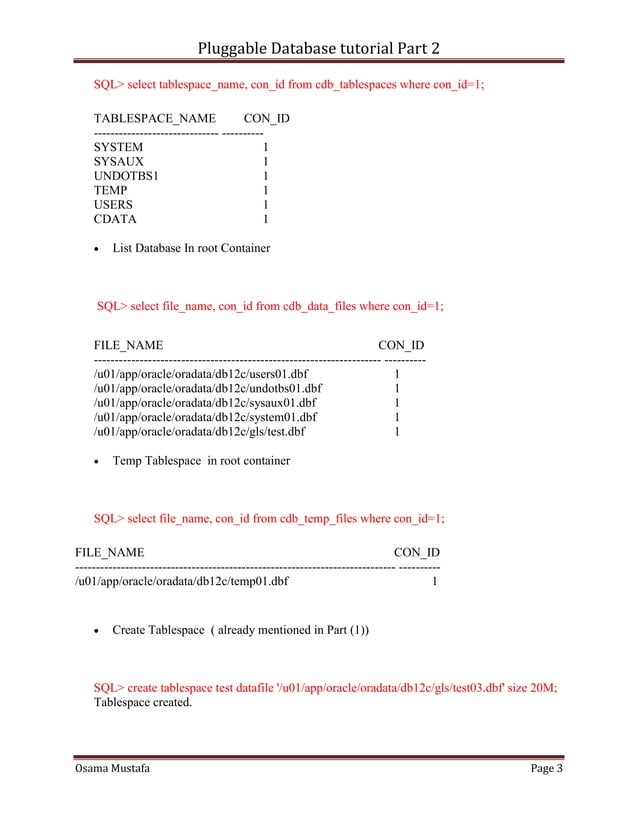 Pluggable database tutorial 2 | PDF | Databases | Computer Software and ...