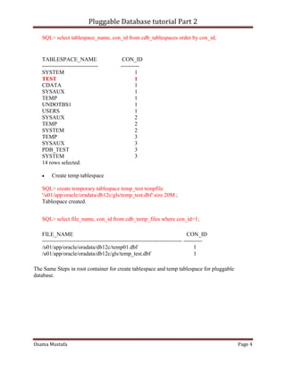 Pluggable database tutorial 2 | PDF | Databases | Computer Software and Applications