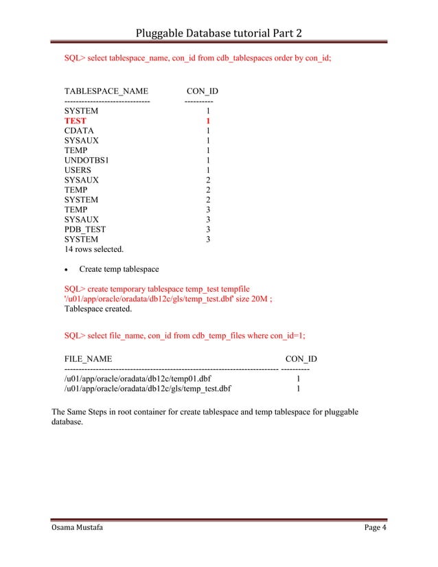 Pluggable database tutorial 2 | PDF | Databases | Computer Software and Applications