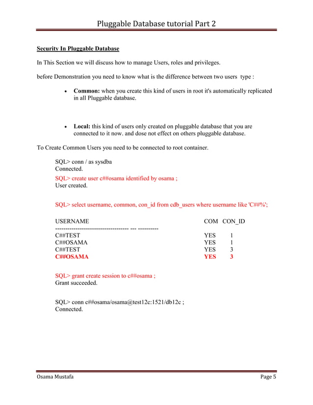Pluggable database tutorial 2 | PDF | Databases | Computer Software and Applications