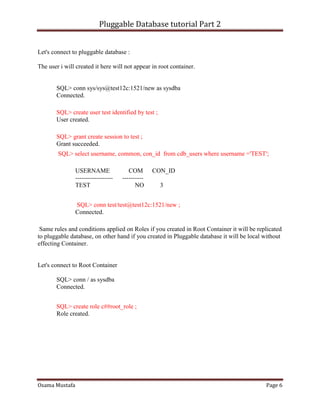 Pluggable database tutorial 2 | PDF | Databases | Computer Software and Applications