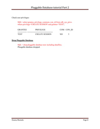 Pluggable database tutorial 2 | PDF | Databases | Computer Software and ...