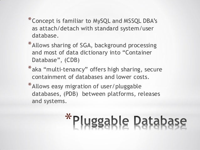 Plugging in oracle database 12c pluggable databases