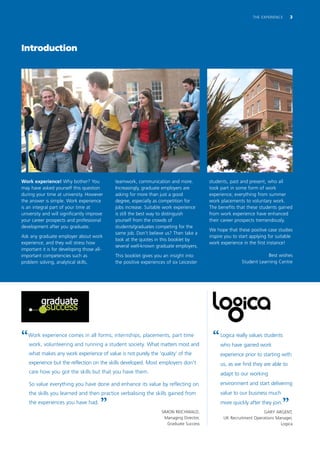 The Experience - Case studies of work experience by University of ...