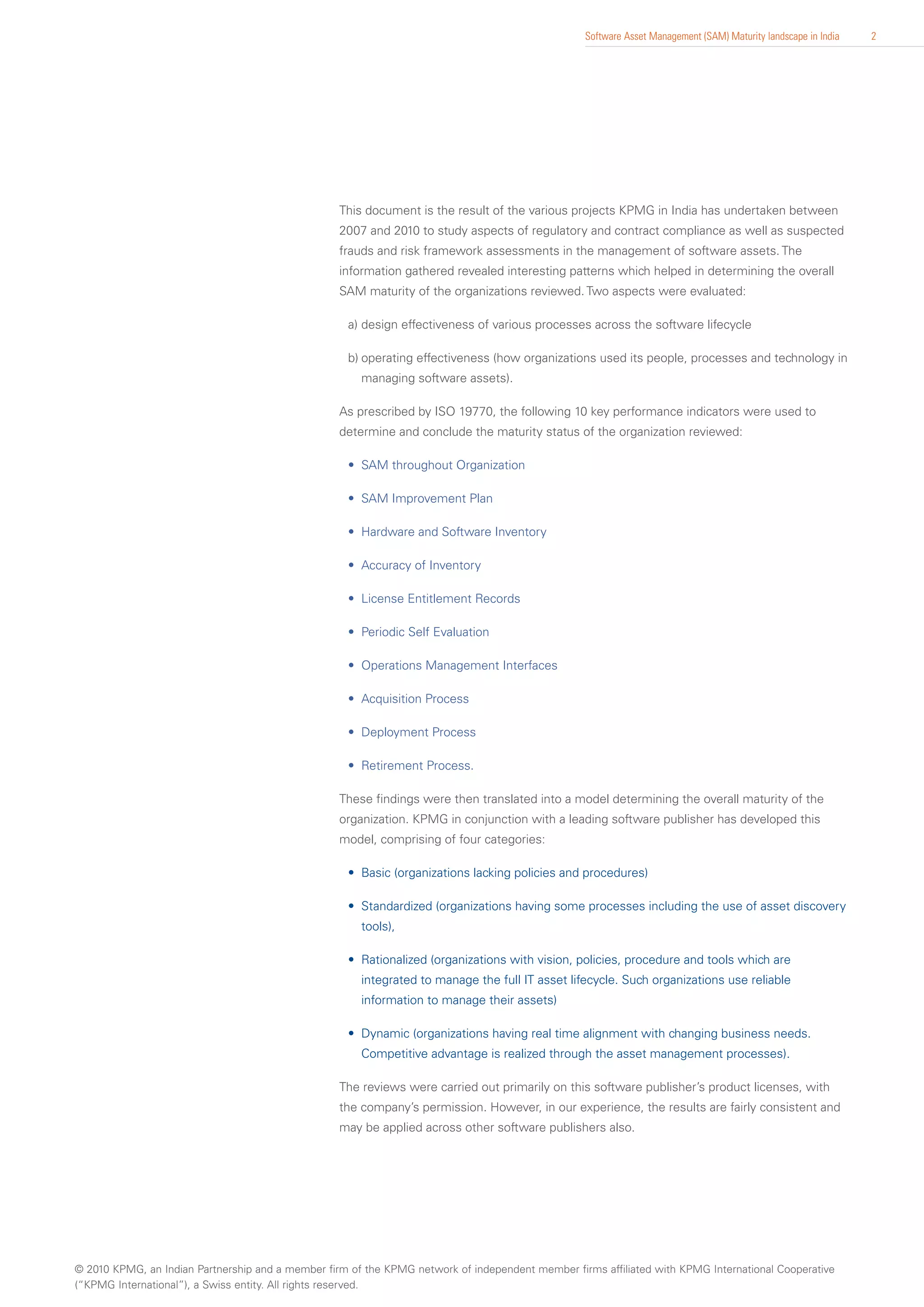 Software Asset Management (SAM) Maturity landscape in India | PDF ...