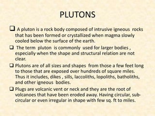 Plugs and plutons. | PPT
