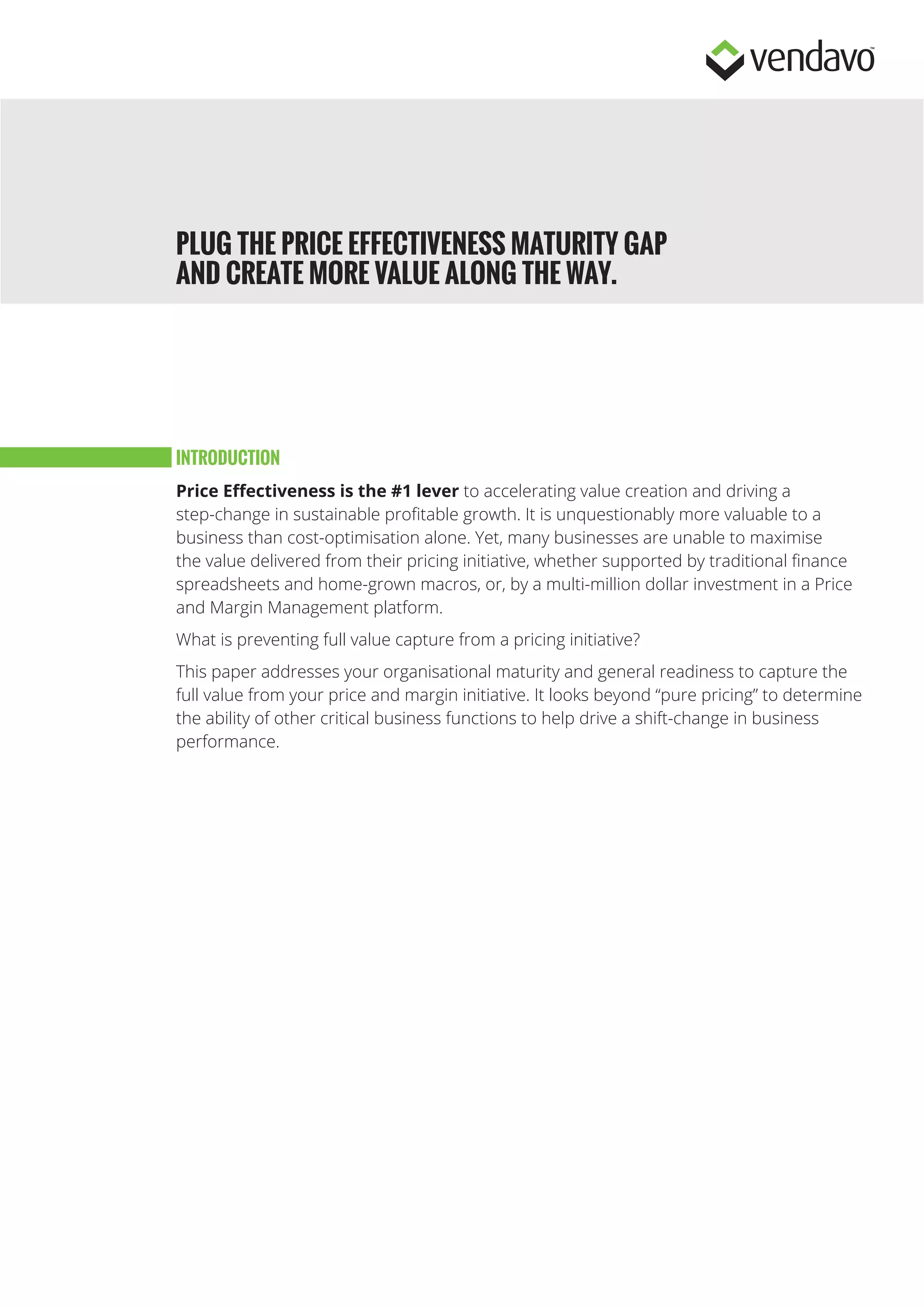 Plug the pricing maturity gap | PDF