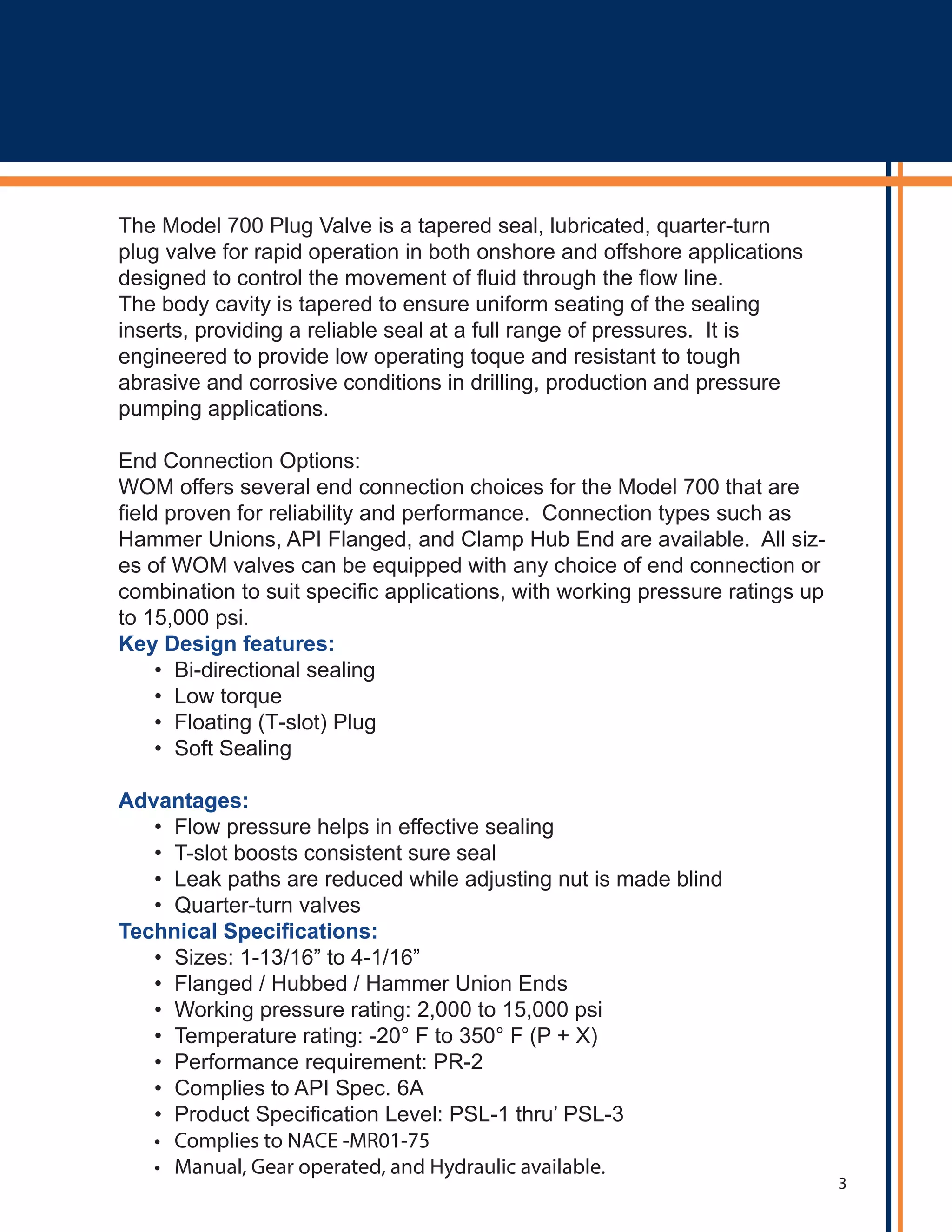 Plug Valve, Plug Valve Surface Equipment - WOM Group | PDF
