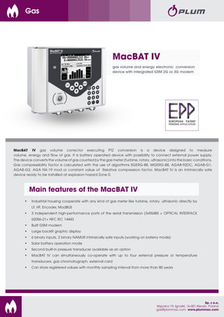 MACBAT IV – EVC Electronic Volume Corrector - Kriti Trade Impex | PDF