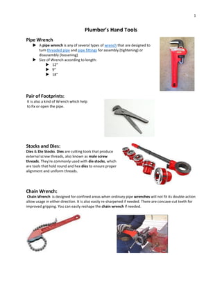 Plumbers hand tools | PDF