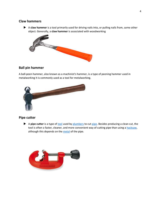 Plumbers hand tools | PDF