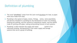 Plumbing detailing | PPTX