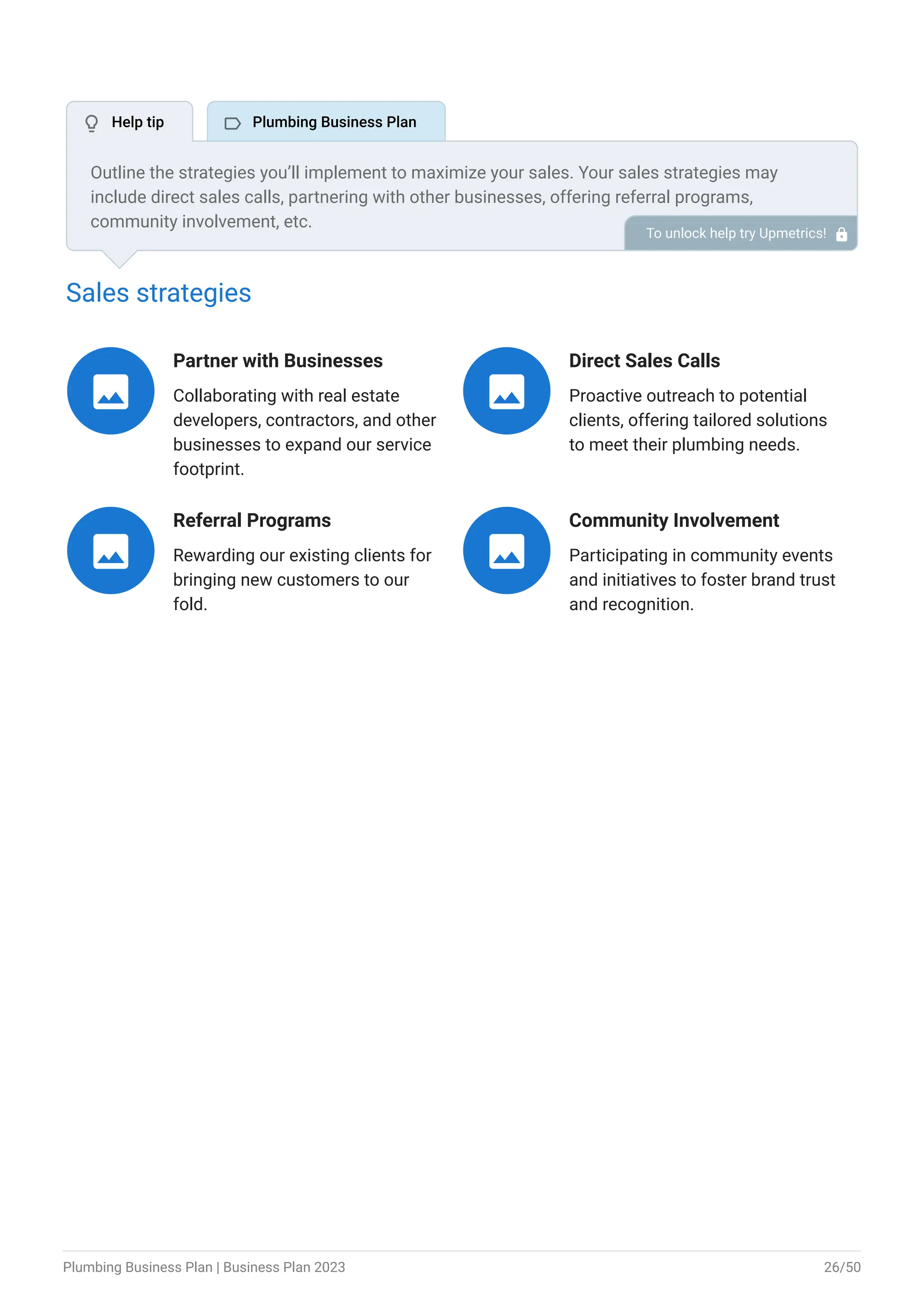 plumbing business plan example | upmetrics | PDF