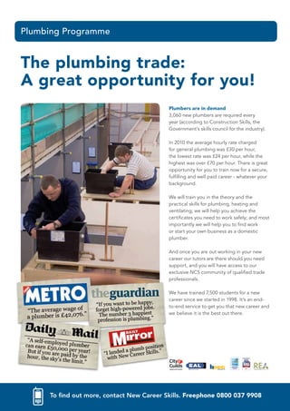 Plumbing career training courses brochure | PDF