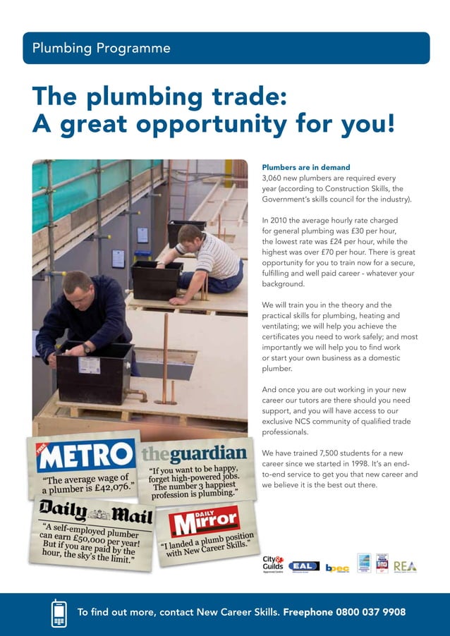 Plumbing career training courses brochure | PDF
