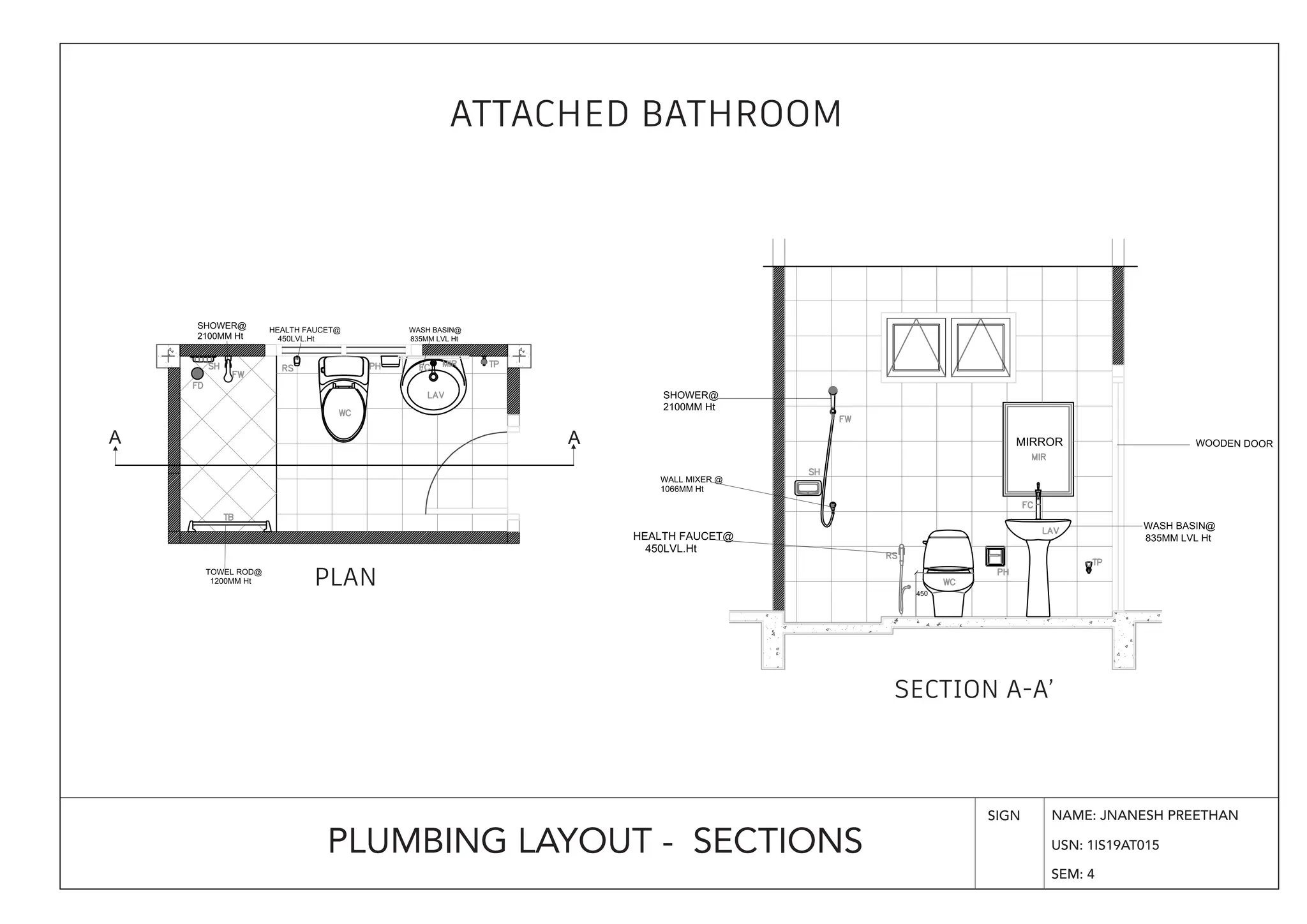 PLUMBING LAYOUT- CIVIL ENGINEERING-MEP-E | PDF