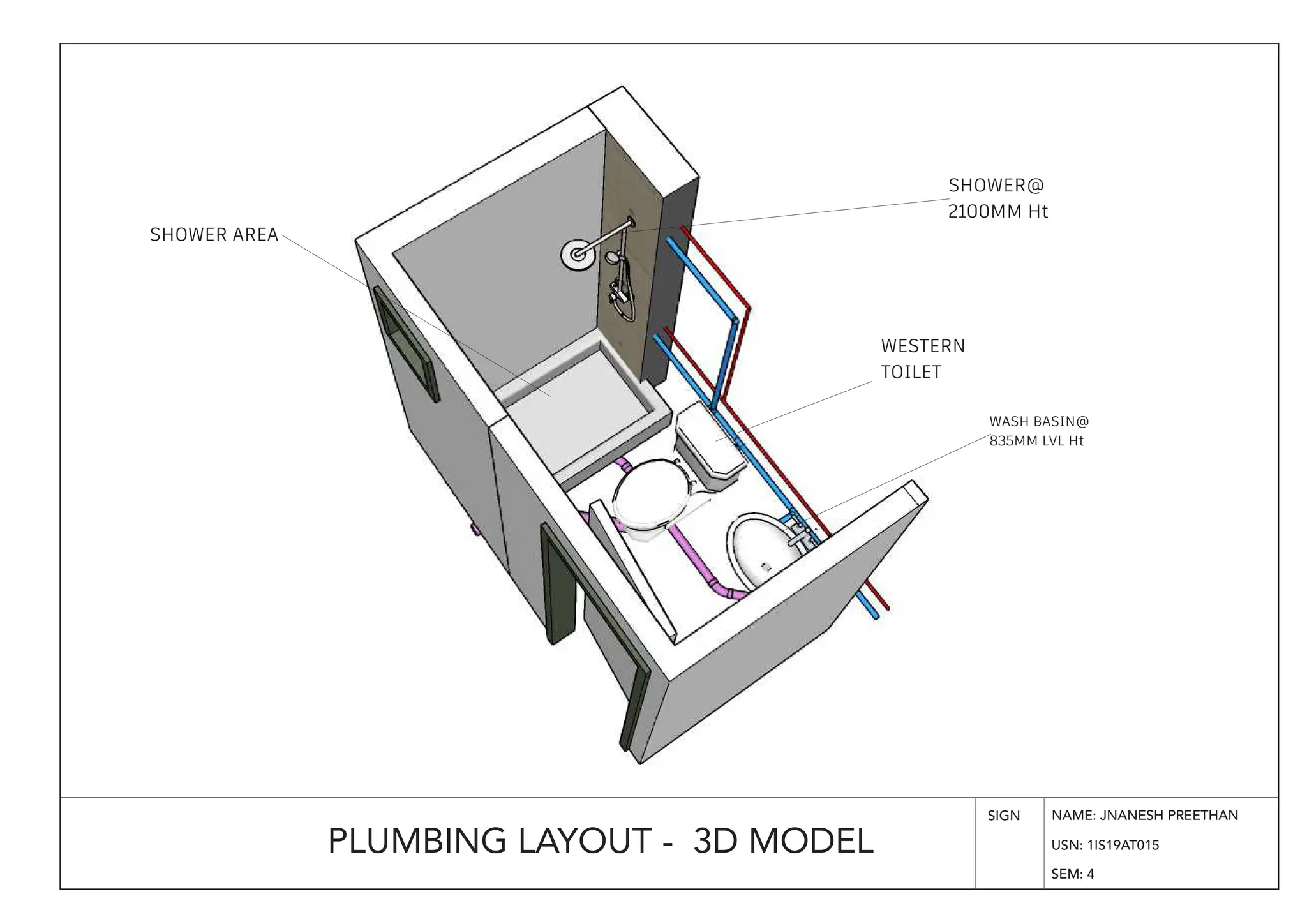 PLUMBING LAYOUT- CIVIL ENGINEERING-MEP-E | PDF