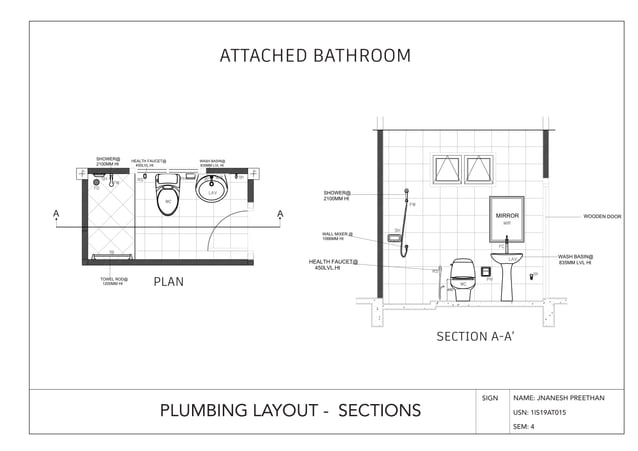 PLUMBING LAYOUT- CIVIL ENGINEERING-MEP-E | PDF | Bath and Shower ...