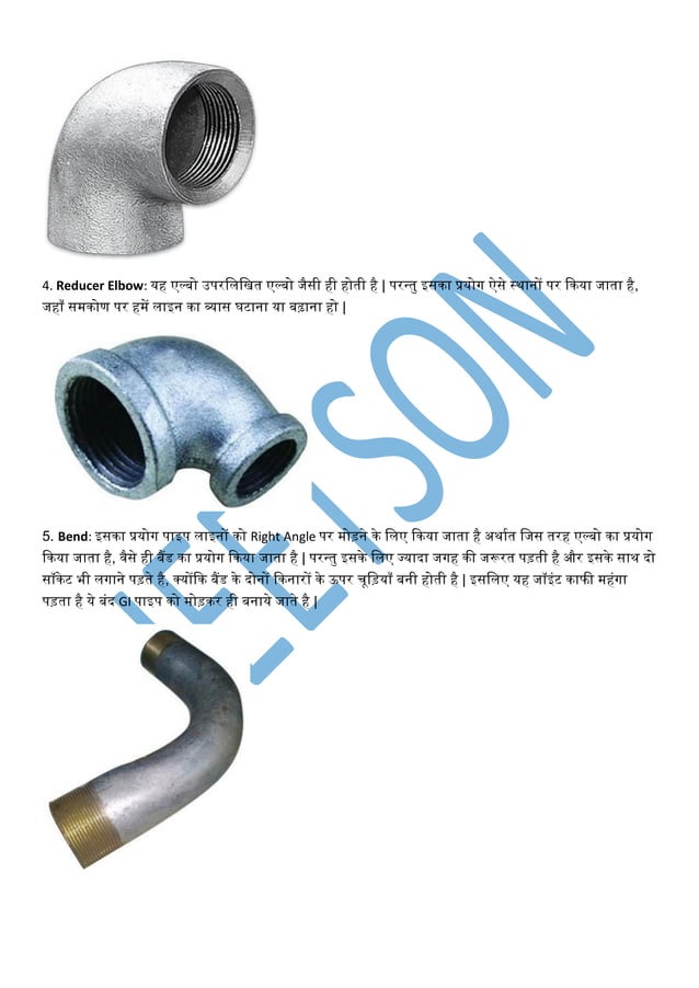 Types of Plumbing Pipe Fittings and their Uses Notes | PDF