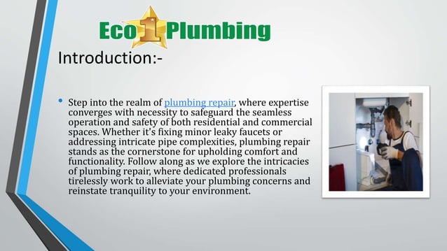 Plumbing Repair: Ensuring Your Home's Comfort and Safety | PPT
