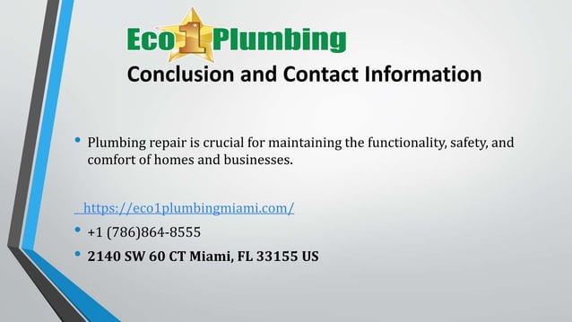 Plumbing Repair: Ensuring Your Home's Comfort and Safety | PPT