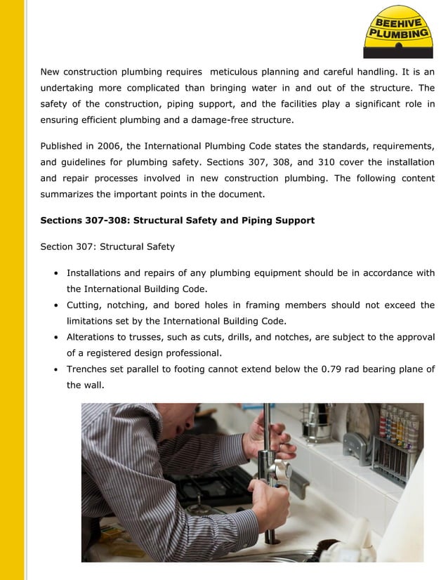 Plumbing Safety According to the International Plumbing Code | PDF