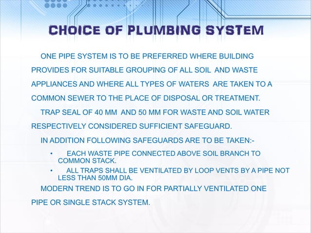 Plumbing services in high rise building and group housing | PDF