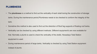 Plumbness & Roundness of storage tanks | PDF