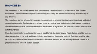 Plumbness & Roundness of storage tanks | PDF