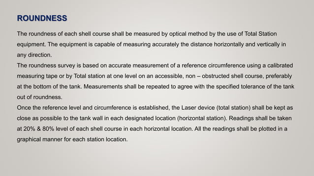 Plumbness & Roundness of storage tanks | PDF