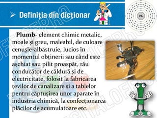 Plumbul în chimie | PPTX
