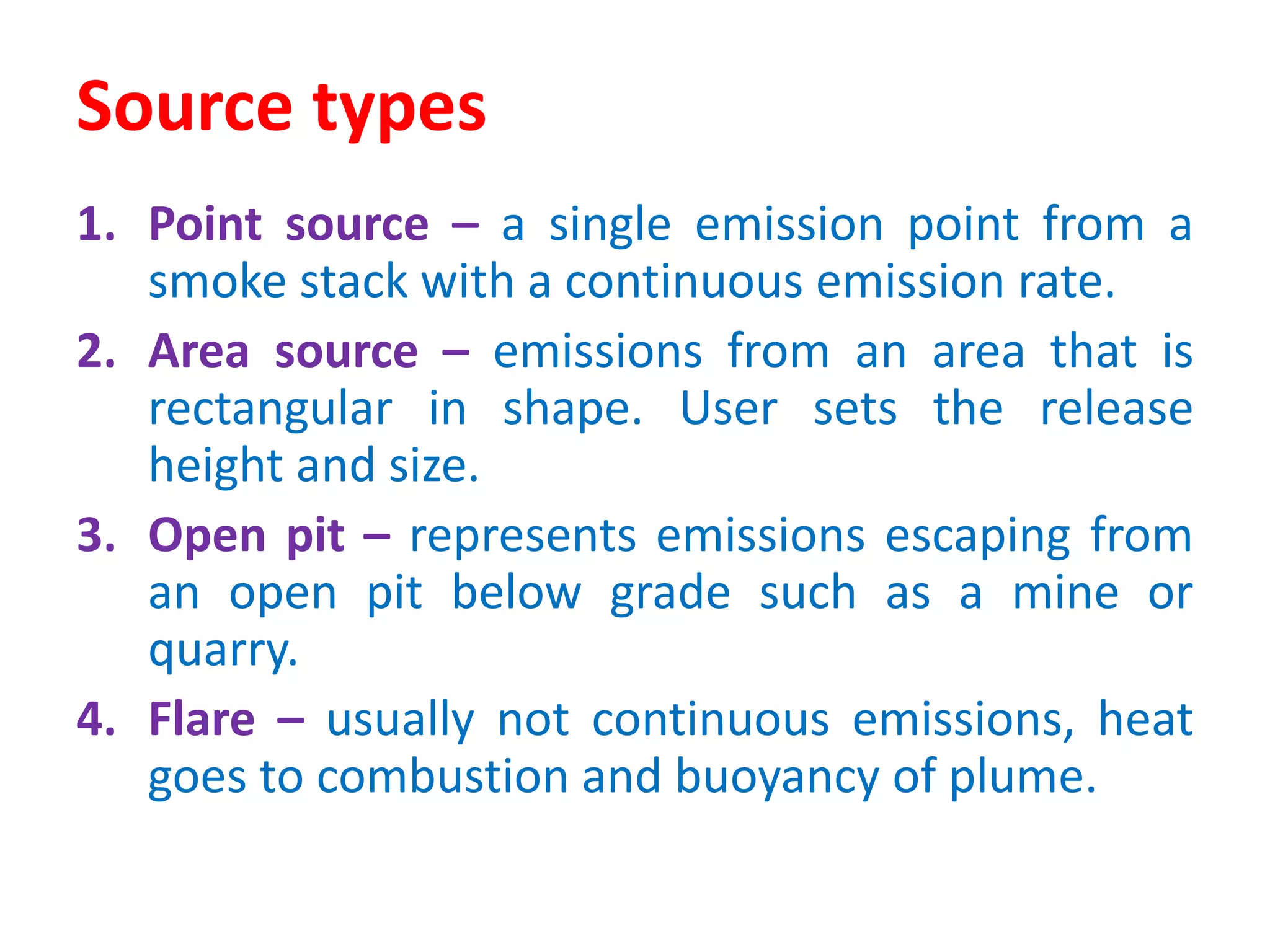 Plume rise and dispersion, models | PPTX