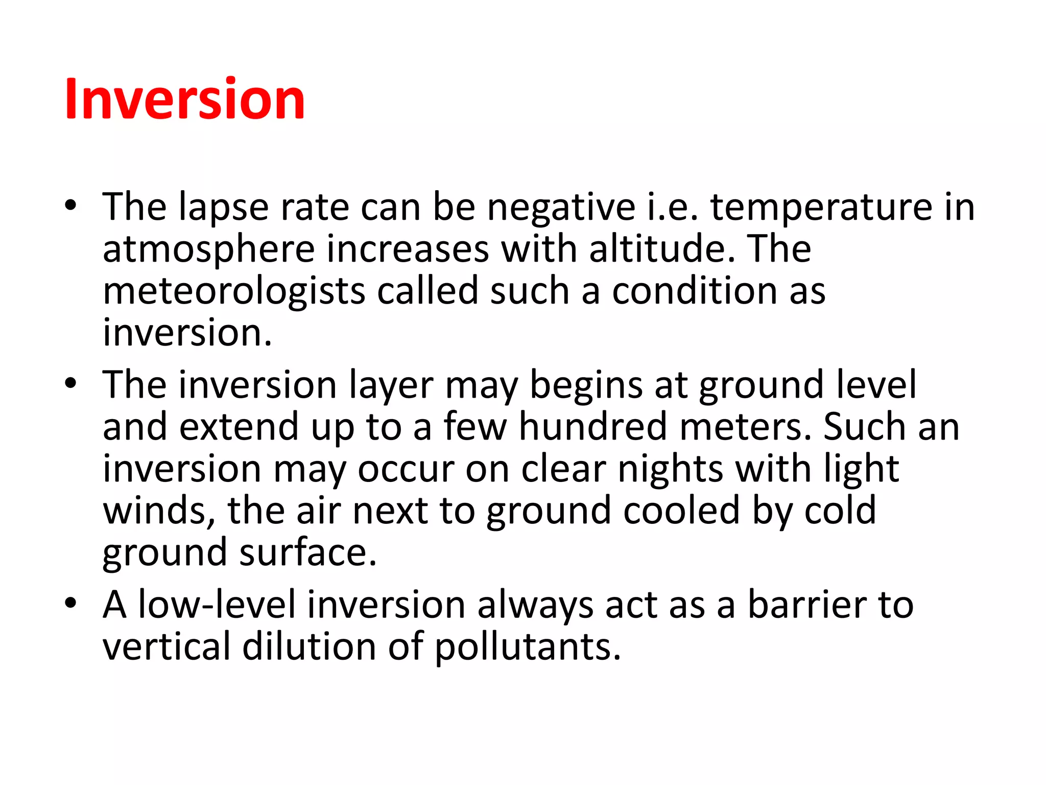 Plume rise and dispersion, models | PPTX