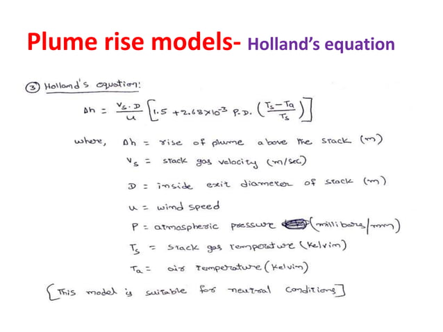 Plume rise and dispersion, models | PPTX | Indoor Environmental Quality ...