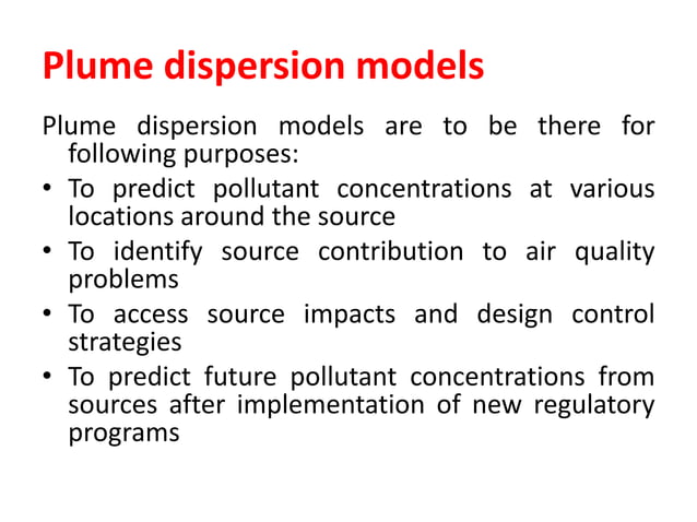 Plume rise and dispersion, models | PPTX | Indoor Environmental Quality ...