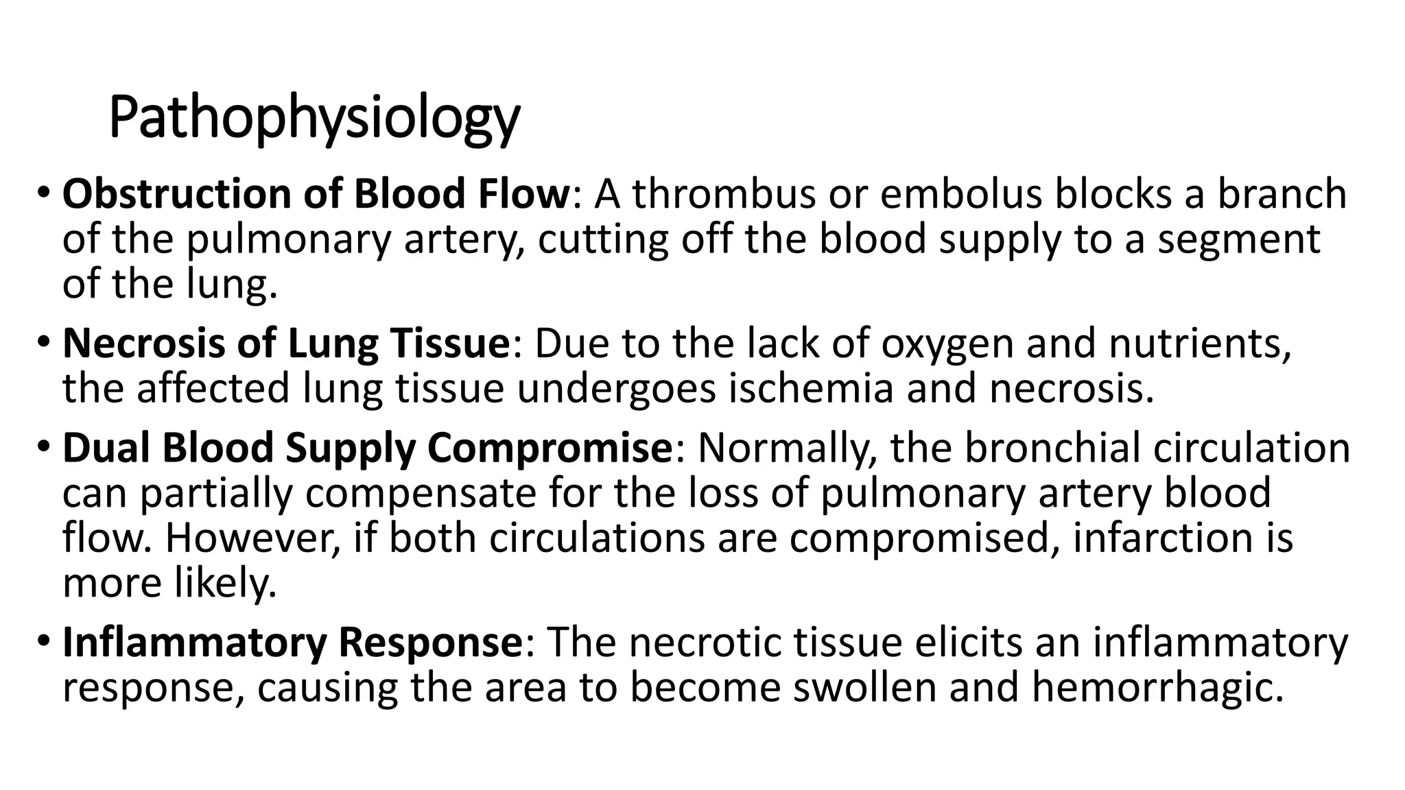 Plumunary Infarction. death of part of the lungs | PPT