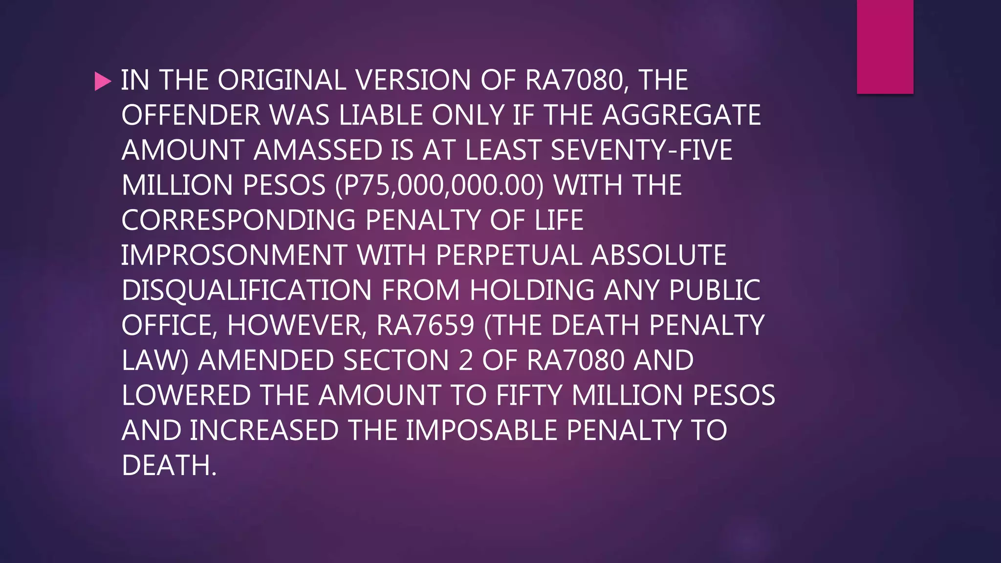 Plunder Law RA7080 | PPTX