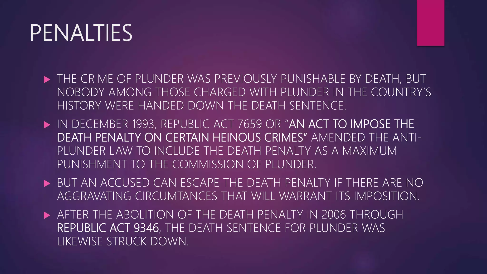Plunder Law RA7080 | PPTX