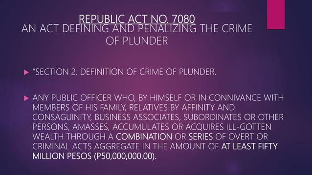 Plunder Law RA7080 | PPTX