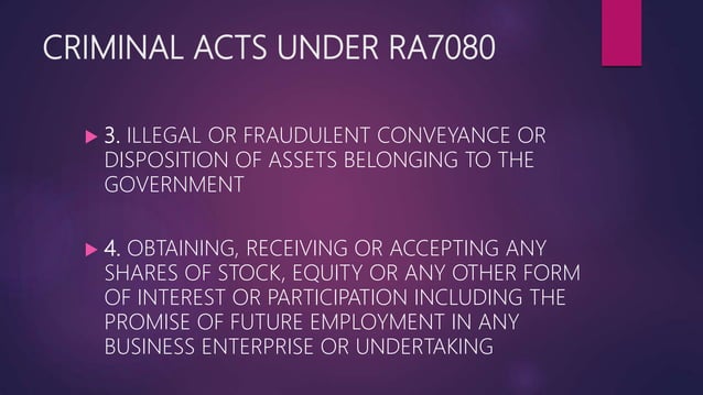 Plunder Law RA7080 | PPTX