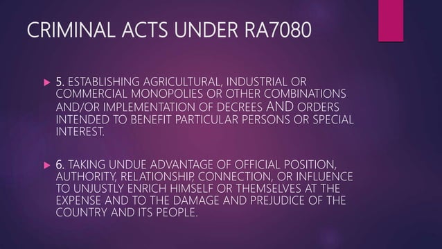 Plunder Law RA7080 | PPTX