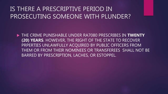 Plunder Law RA7080 | PPTX