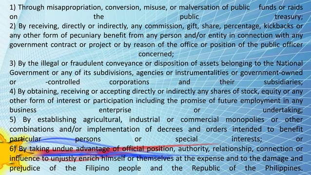 Plunder law ra_7080 | PPTX | Crime & Harmful Acts to Individuals ...