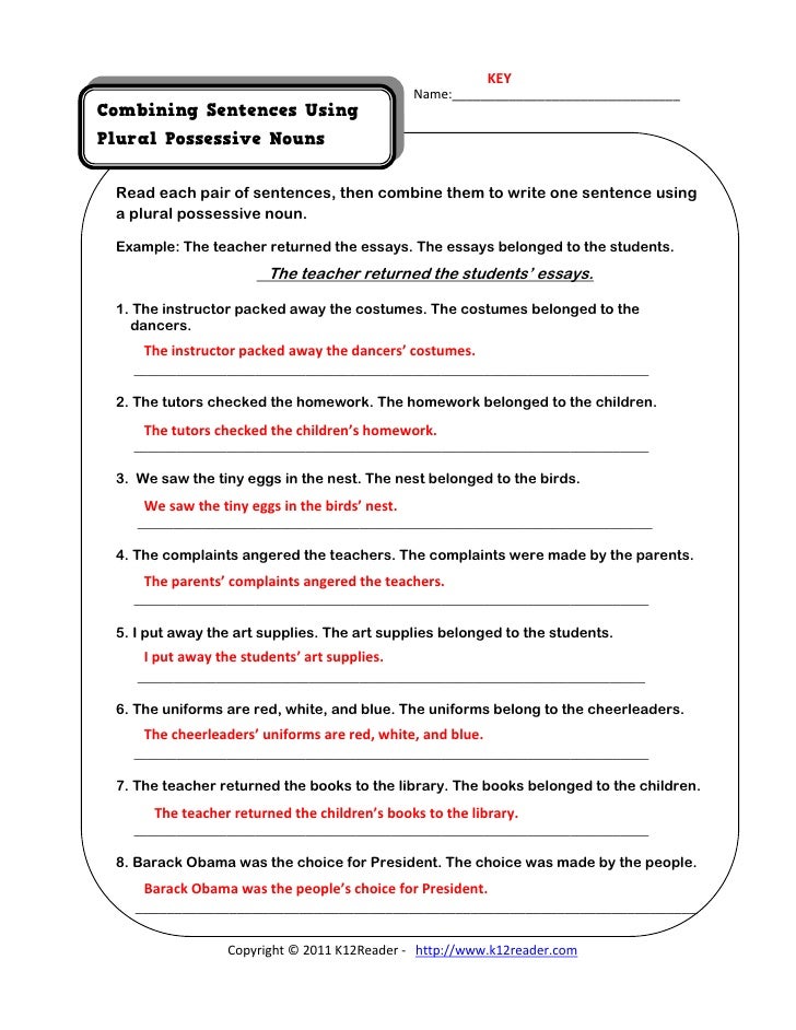 Plural Possessive nouns Plural Possessive nouns