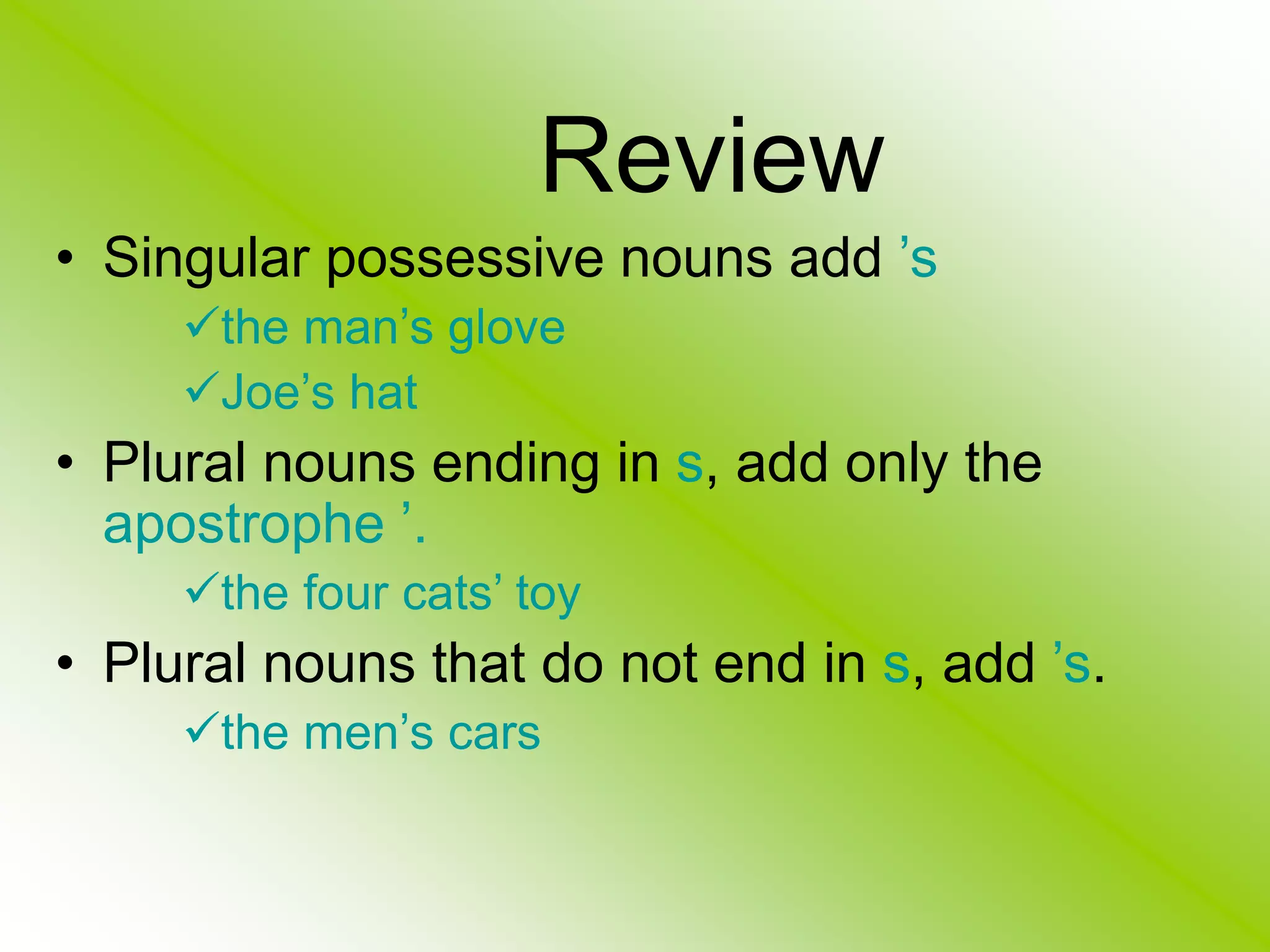 Plural possessives | PPT