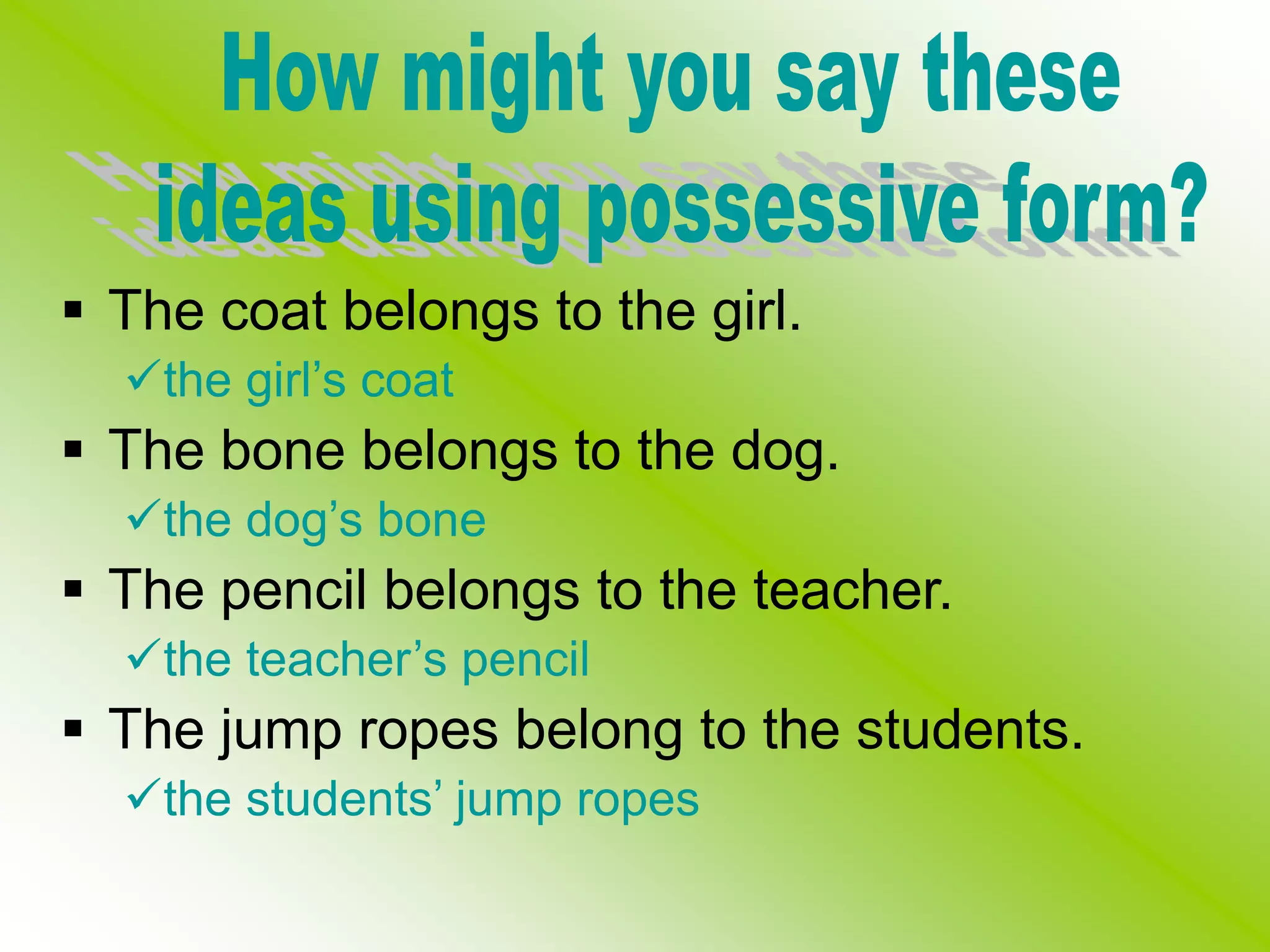 Plural possessives | PPT